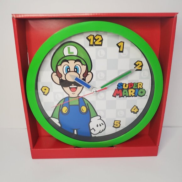 Wall Decor | New Super Mario Brothers Wall Clock Luigi Analog Wall ...